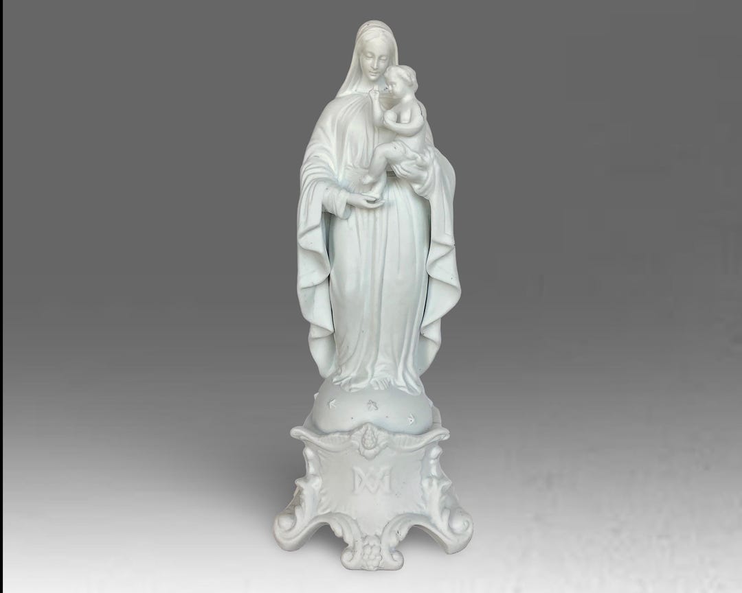 French 19th Century Vieux Paris "madonna With Child Jesus" Bisque ...