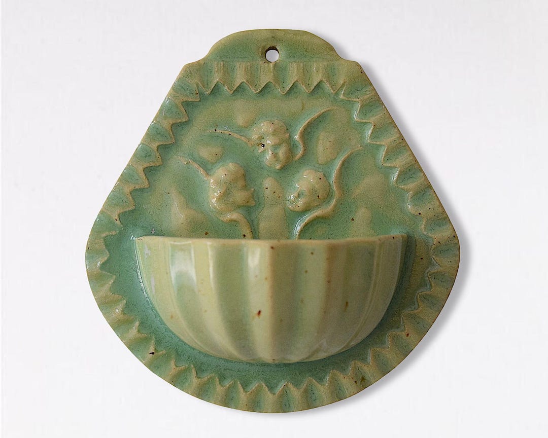 Belgian Art Deco "cherubs / Angels" Antique Relief Ceramic Drip Glaze ...