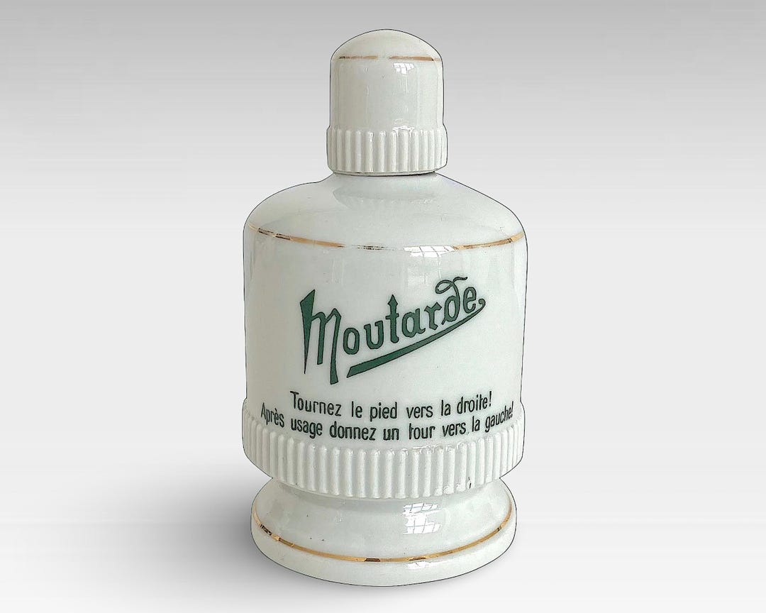 Rare French Moutarde "moutardier Automatique" Gilded Porcelain Mustard ...