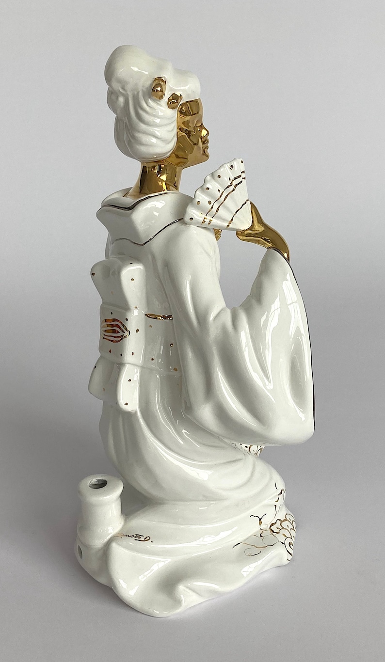 1970s Italian "domenico Zanotto" Ceramic White-gold-platinum "geisha ...