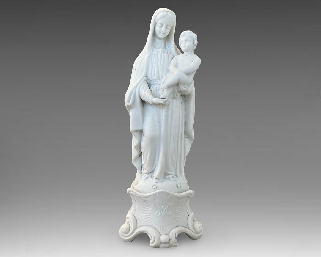 French 19th Century Vieux Paris "madonna With Child Jesus" Bisque ...