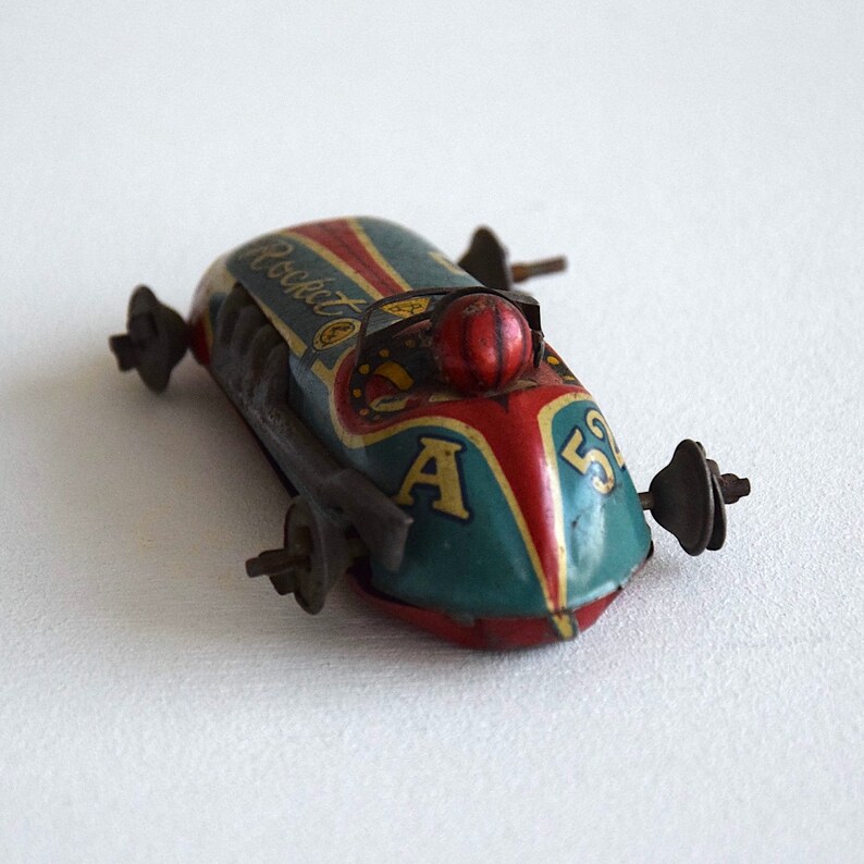 1950s Japanese rocket A52 Tin Toy Racing Car - Etsy