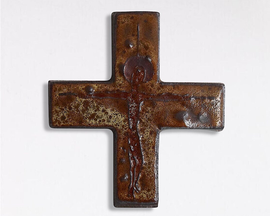 MCM Abstract "jesus Christ Crucifix" Wall Cross - Religious Brown ...