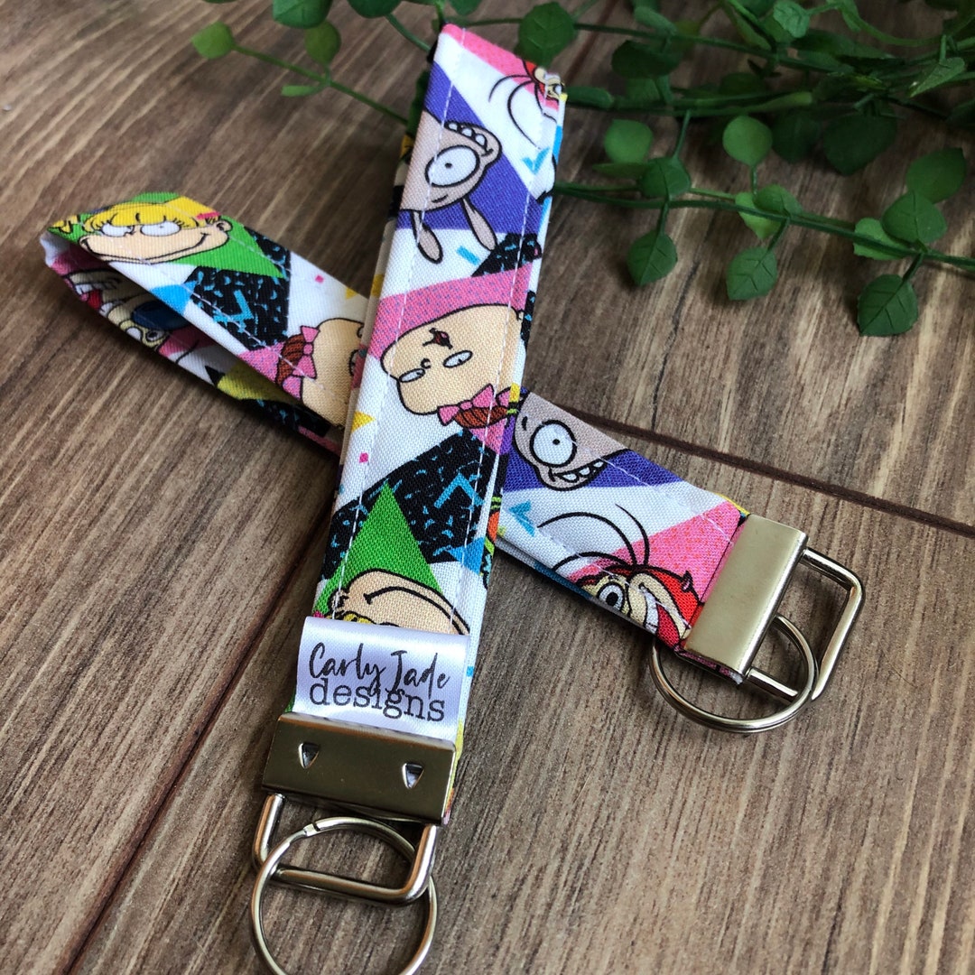 Nostalgic Faces, Key Fob / Nickelodeon Print / Wristlet / Key Chain ...
