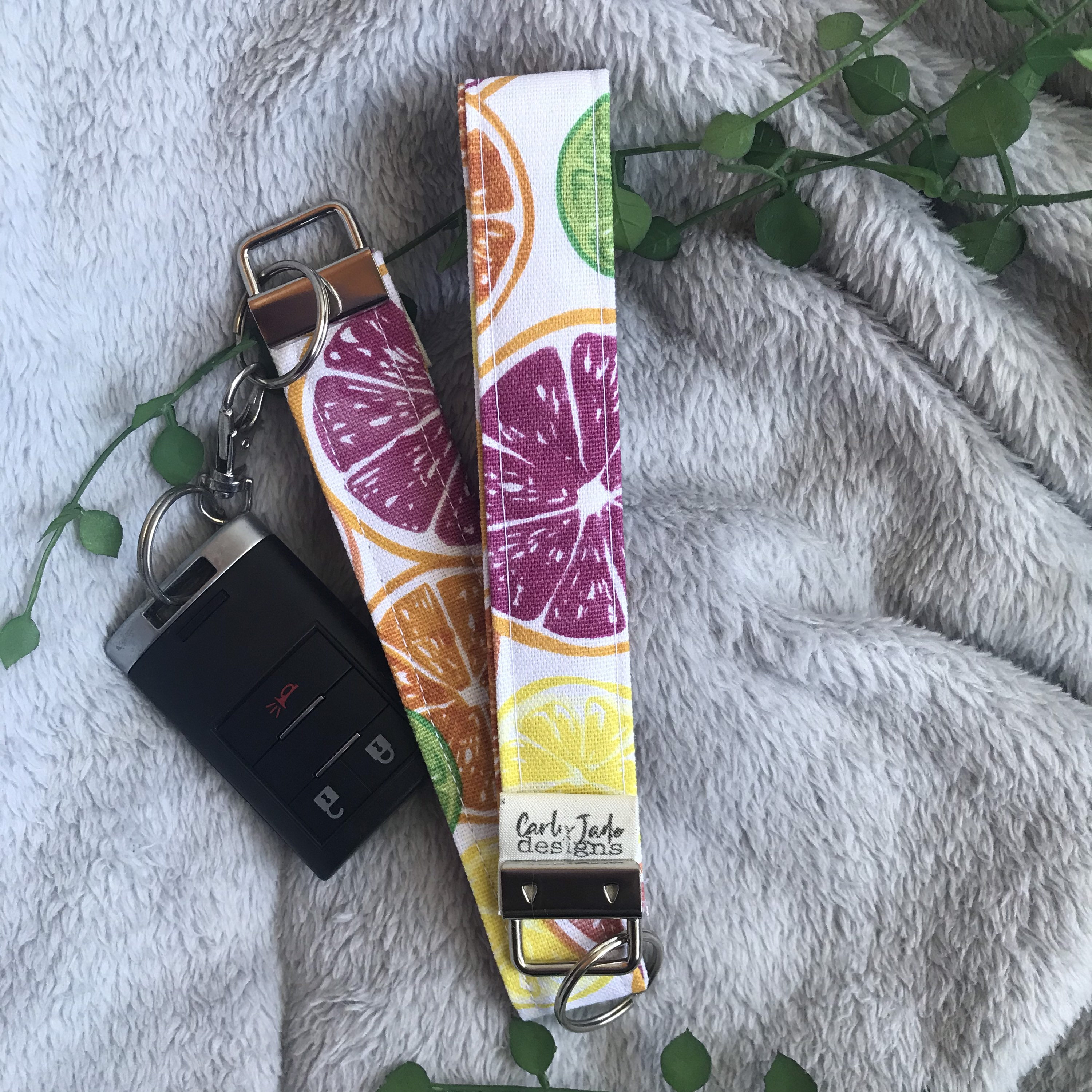 Citrus Splash, Key Fob / Wristlet / Key Chain / Wrist Strap / Gifts for ...