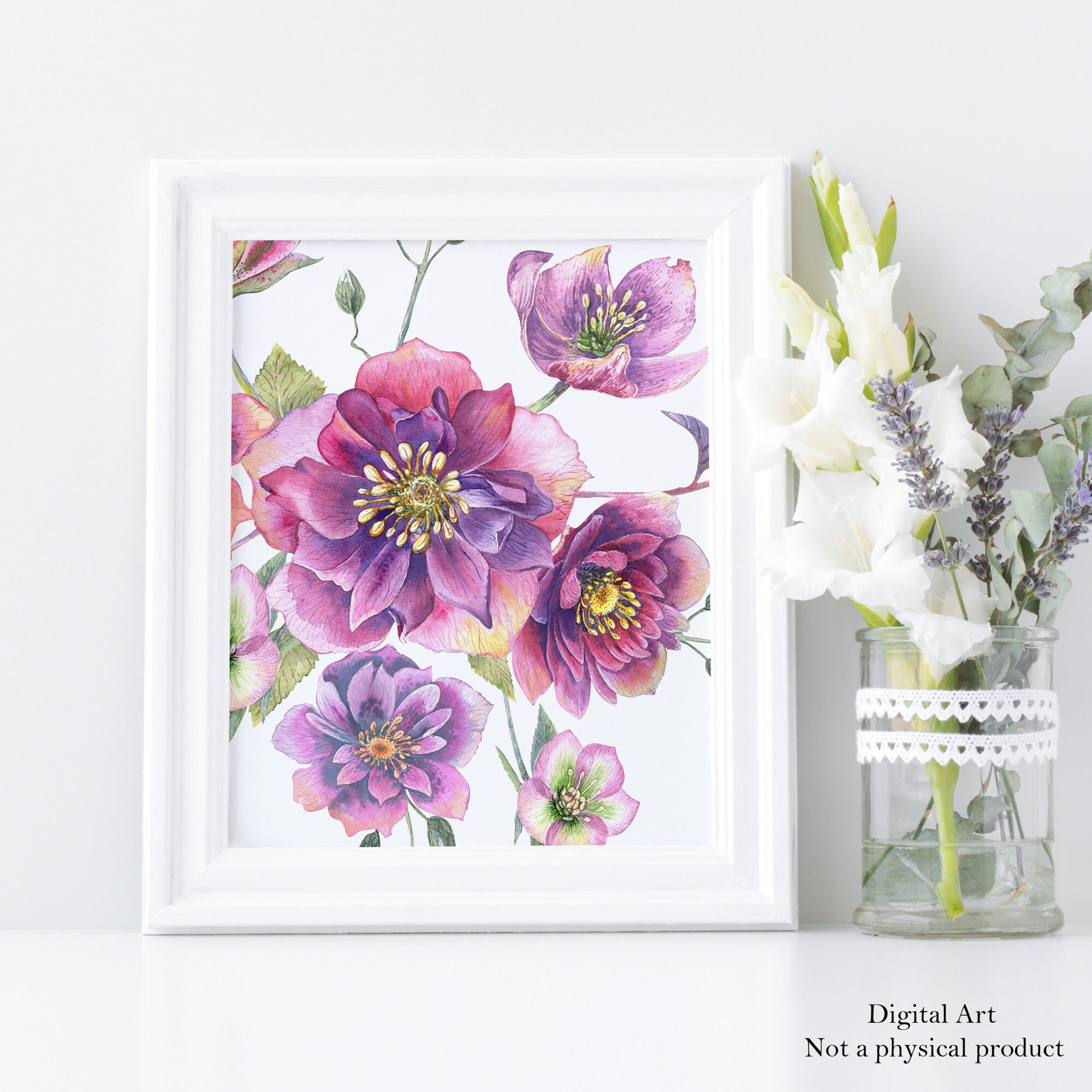 Hellebore Spring Rose Clipart, Glass Bottle, Pink, Blue Flower, Lilac ...