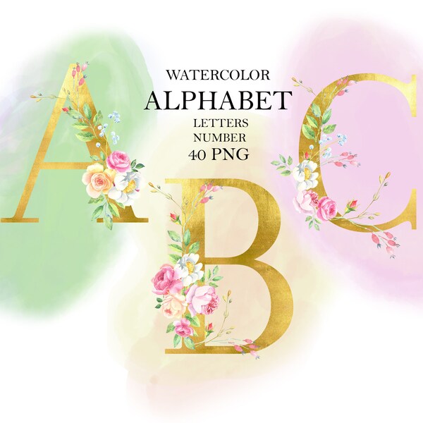 Wedding Alphabet Watercolor - Etsy