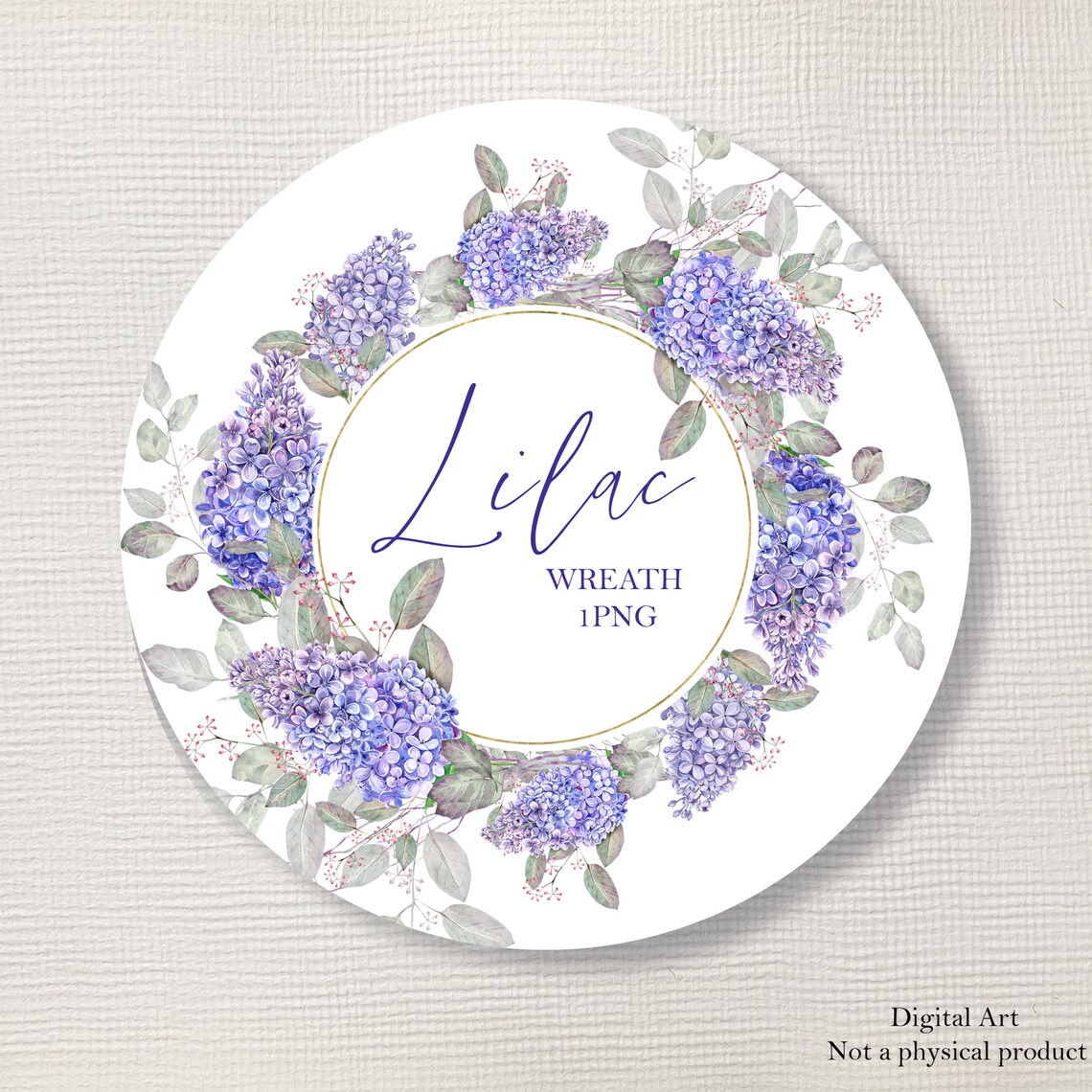 Watercolor Lilac Wreath Blue Flower Lilac Color Floral - Etsy