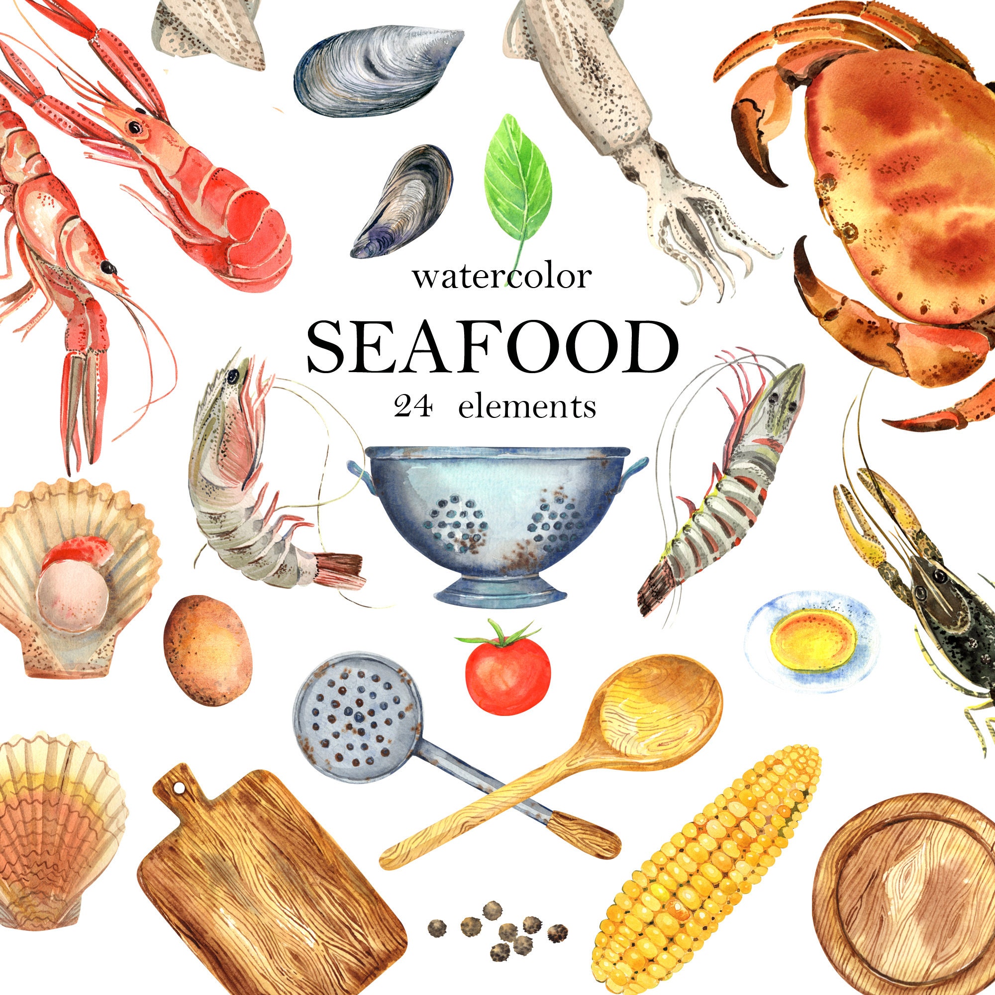 Fish And Shellfish Clipart Sun