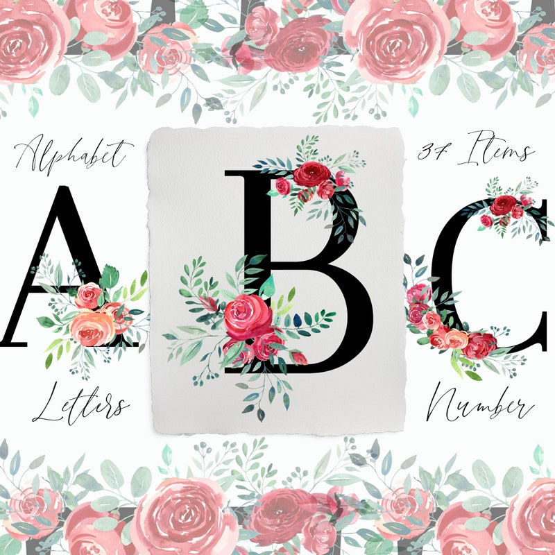 Floral Alphabet - Etsy