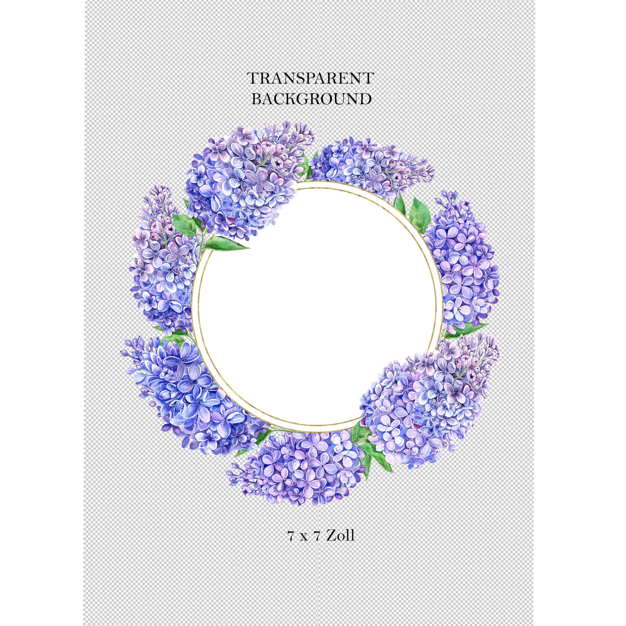 Watercolor Lilac Wreath, Blue Flower, Lilac Color, Floral Frame ...