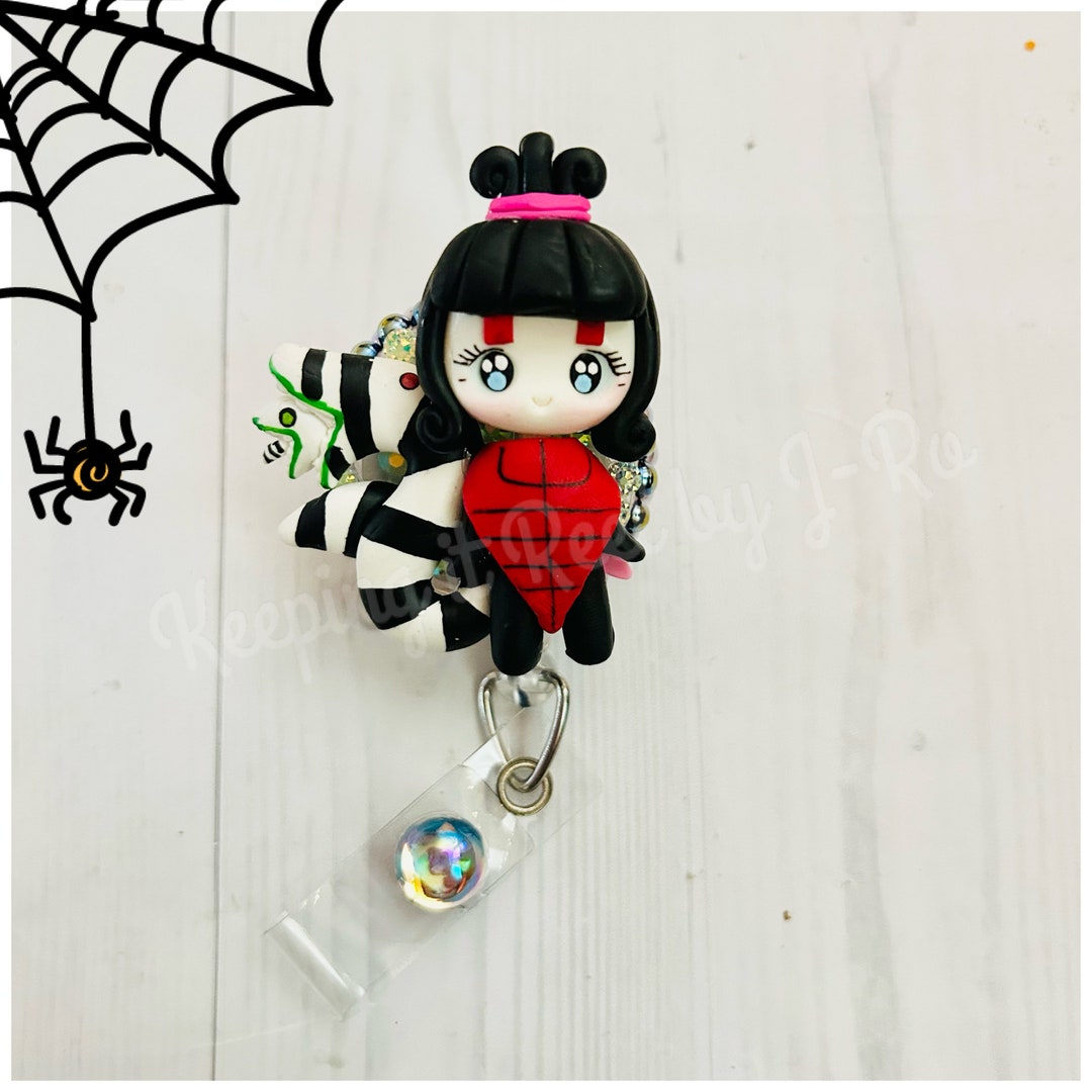 Red Beetle Girl Lydia Badge Reel - Etsy
