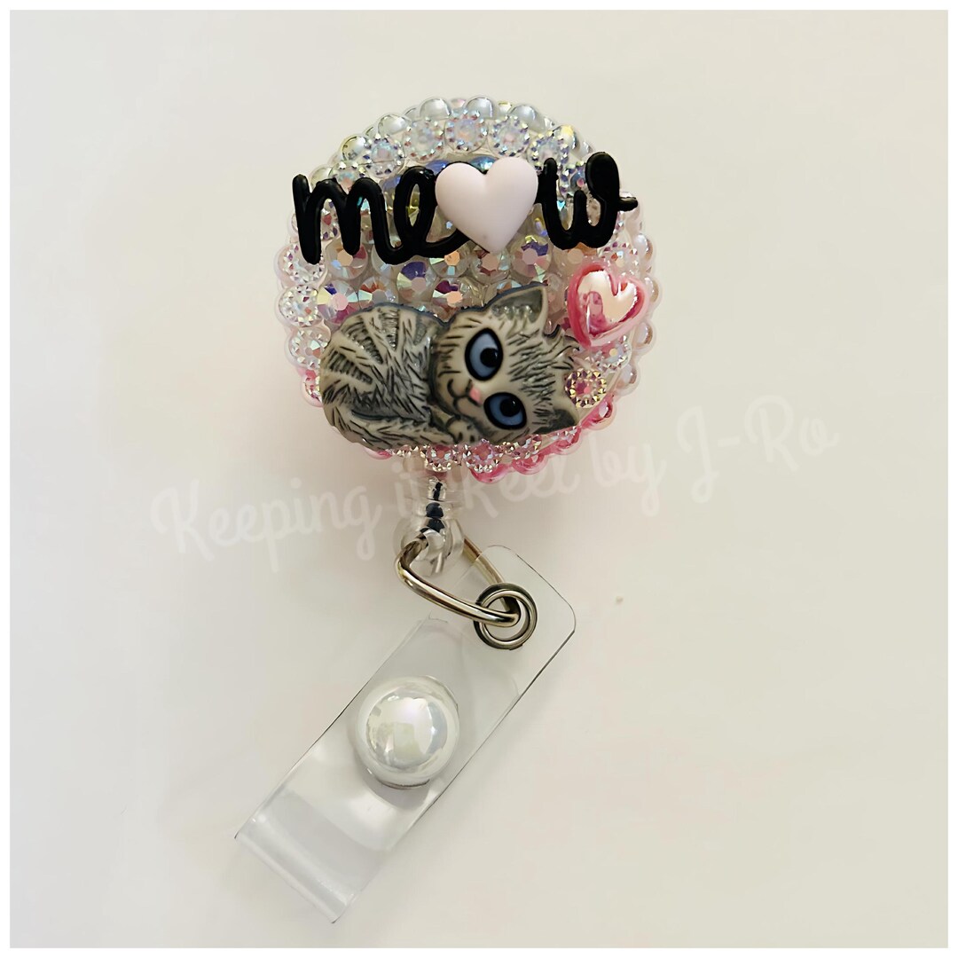 Cute Cat Kitten Kitty Themed Badge Reel - Etsy
