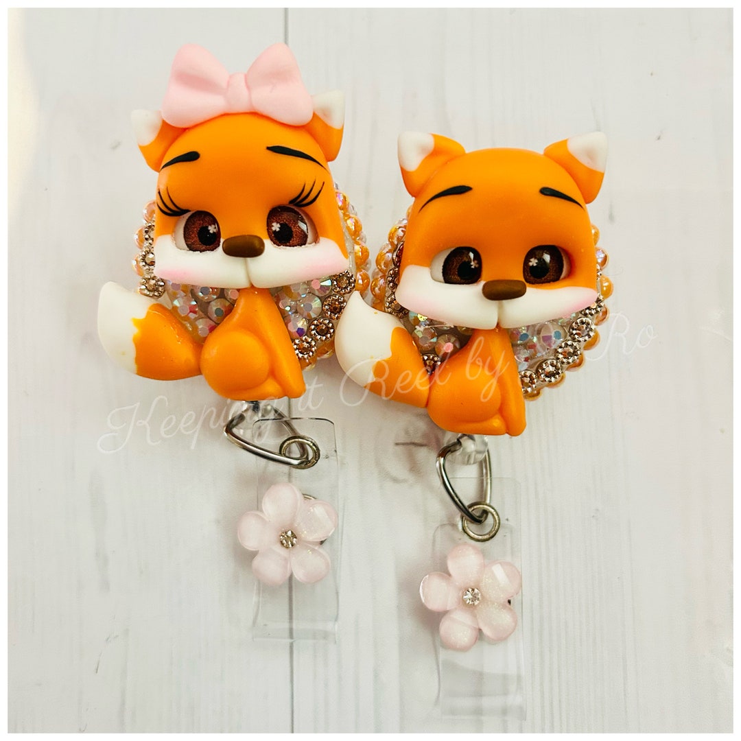 Cute Male Female Fox Badge Reel, Red Fox Badge Reel - Etsy