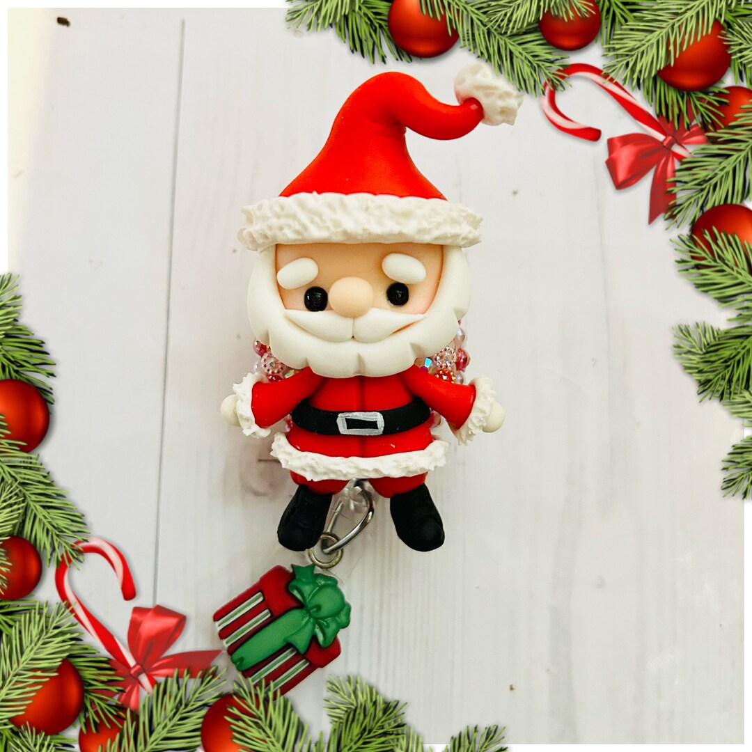 Jumbo Santa Badge Reel: Christmas Work Accessory - Etsy