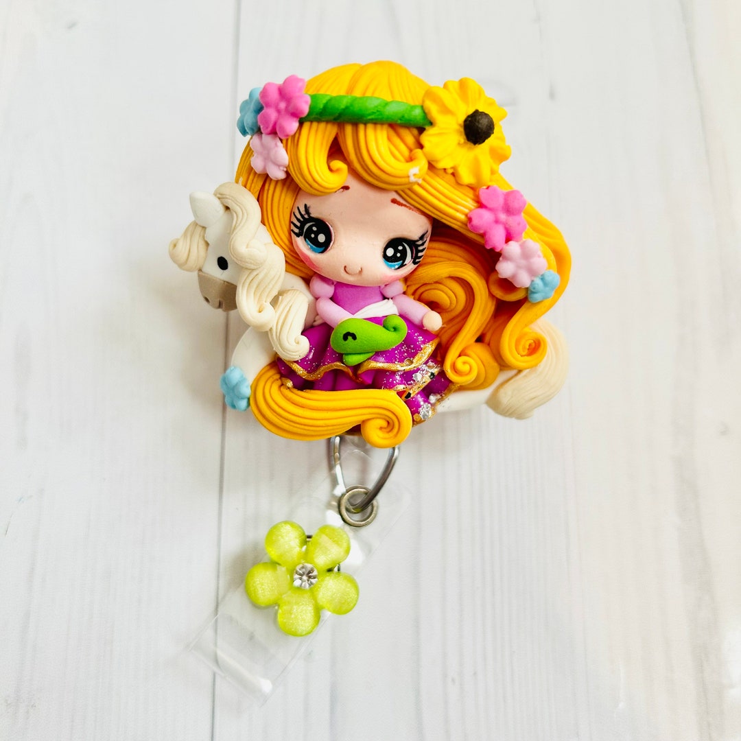 Long Haired Princess Rapunzel Badge Reel - Etsy