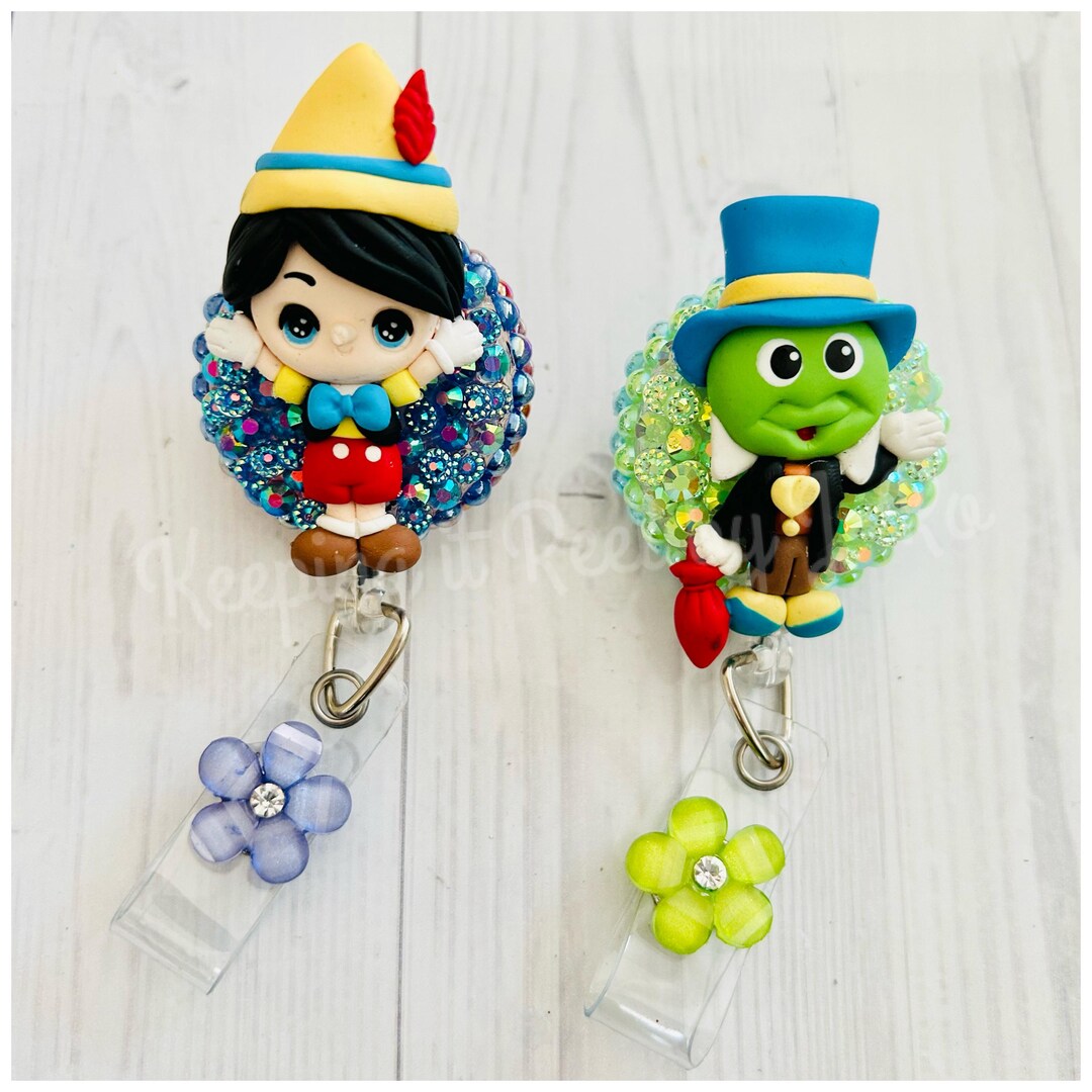 Puppet Boy Pinocchio or Cricket Badge Reel - Etsy