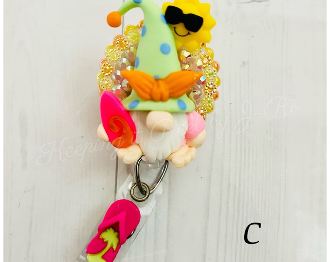 Summer Gnome Summer Gonk Beach Gnome Badge Reel - Etsy