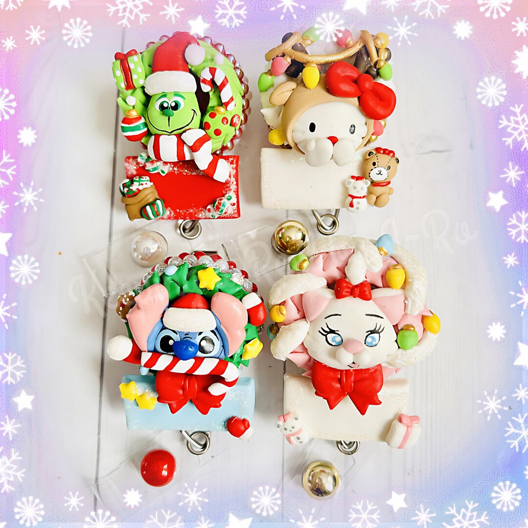Christmas Themed Name Plate Badge Reel - Etsy