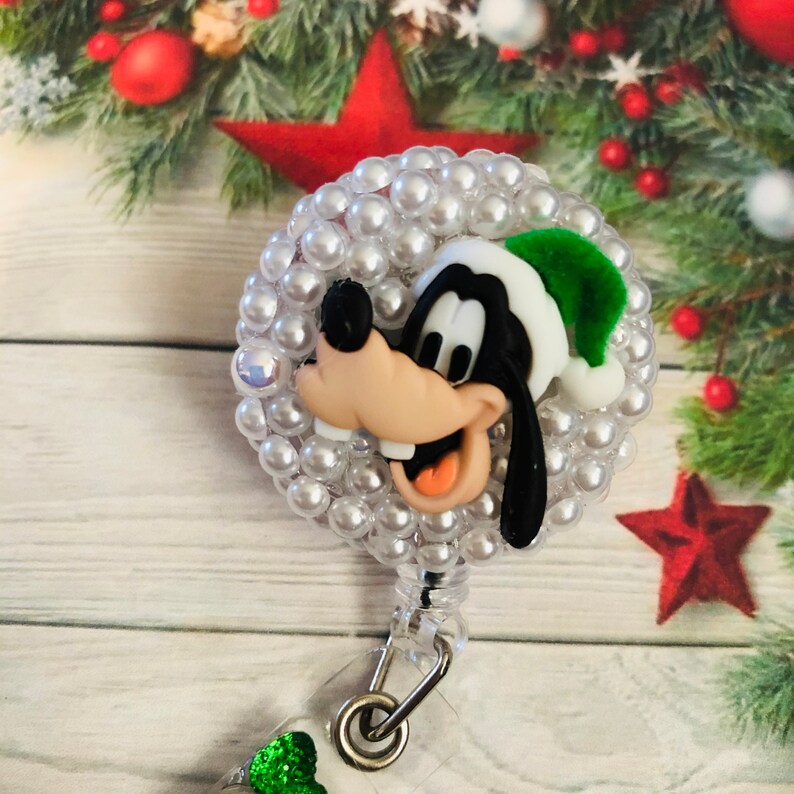 Goofy Christmas or Winter Themed Badge Reel - Etsy