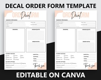 Decal Order Form | Etsy