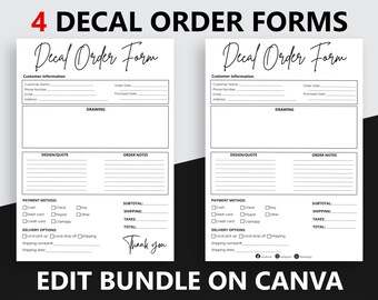 Decal Order Form | Etsy