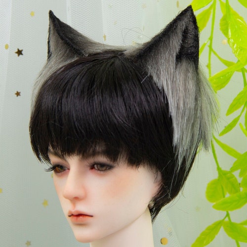 BJD doll Pink Fox Ears and Tail Set - Etsy