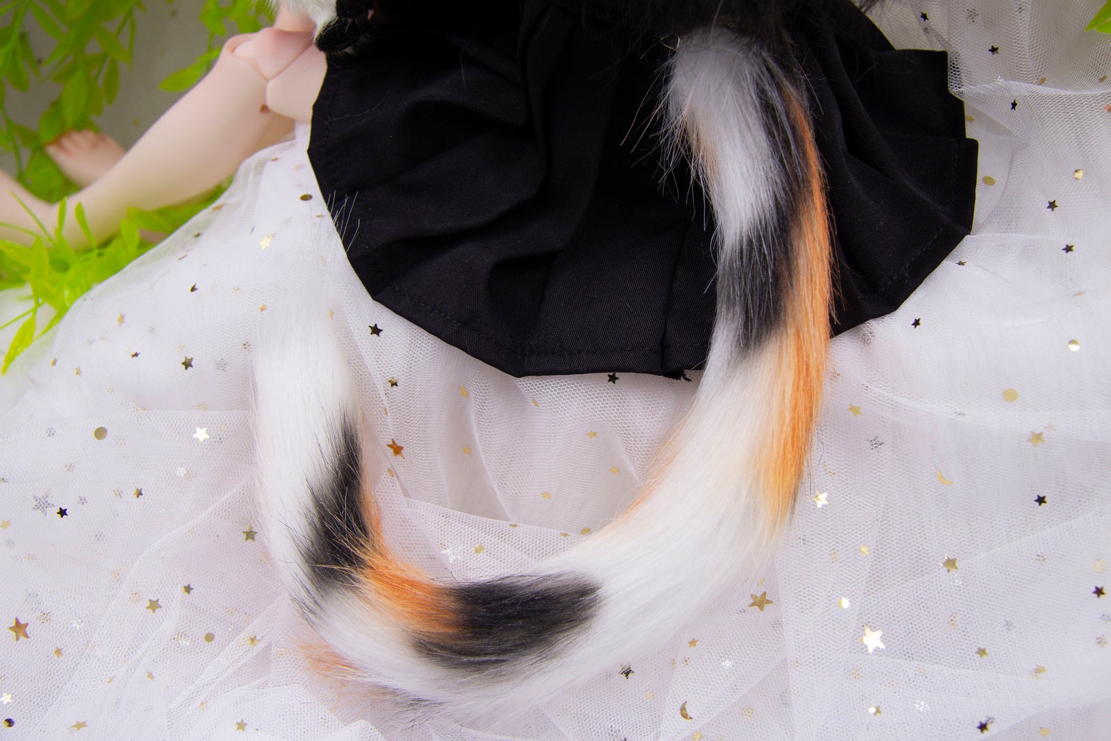 BJD doll Calico Cat Ears and Tail Set | Etsy