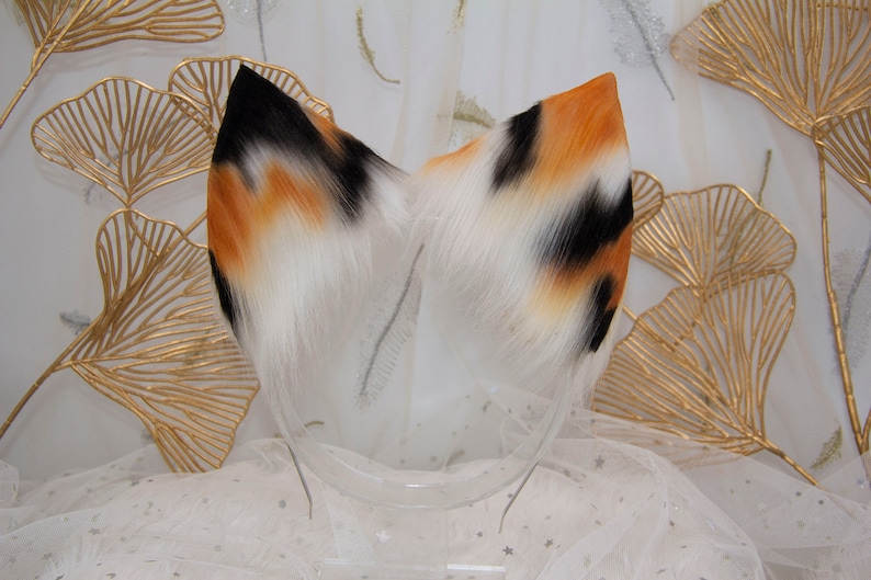 Cosplay Calico Cat Ears And Tail Etsy Uk