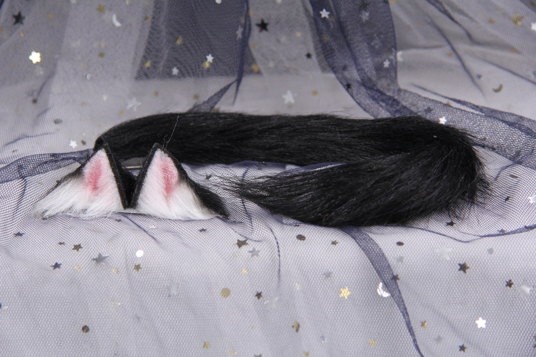 BJD (doll) Black Cat Ears and Tail Set - Etsy