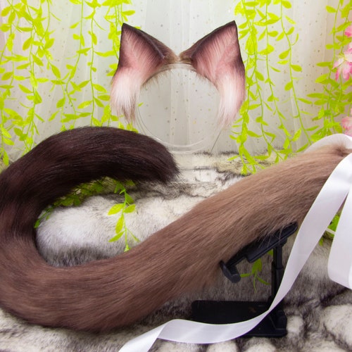 Cosplay Grey Wolf Ears And Tail Set Tall Ears Etsy