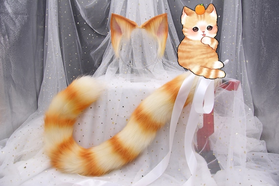 Cosplay Cat Ears and Tail Orange Tabby Etsy Ireland
