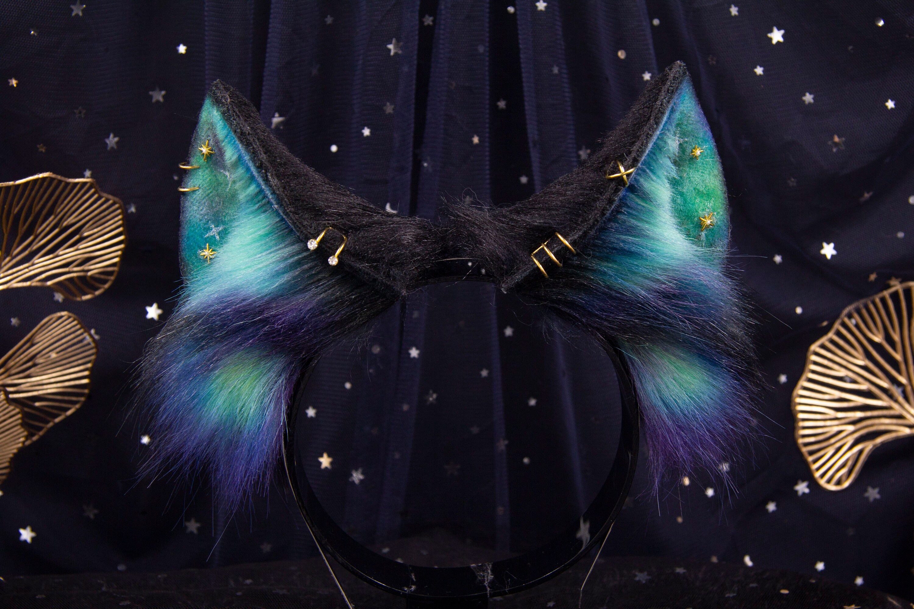 Fancy Fox Ears Set Galaxy Collections green - Etsy