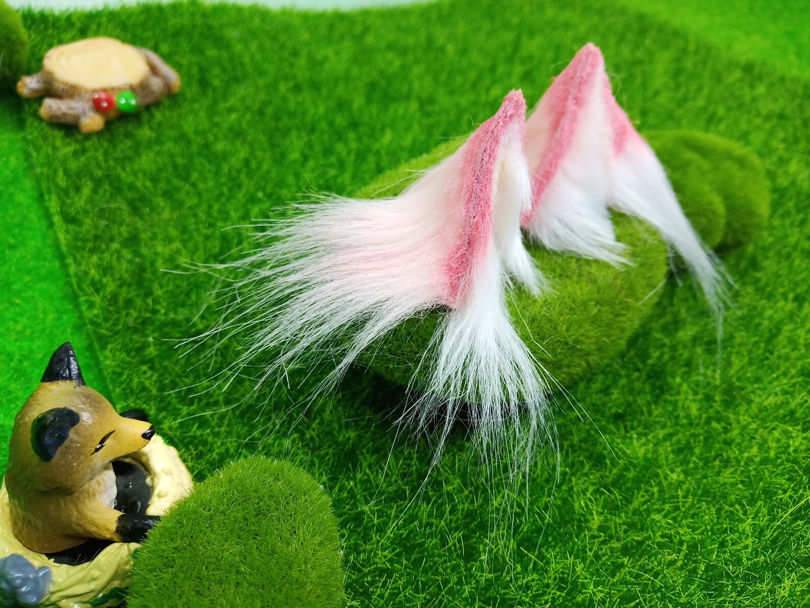 BJD doll Pink Fox Ears and Tail Set - Etsy