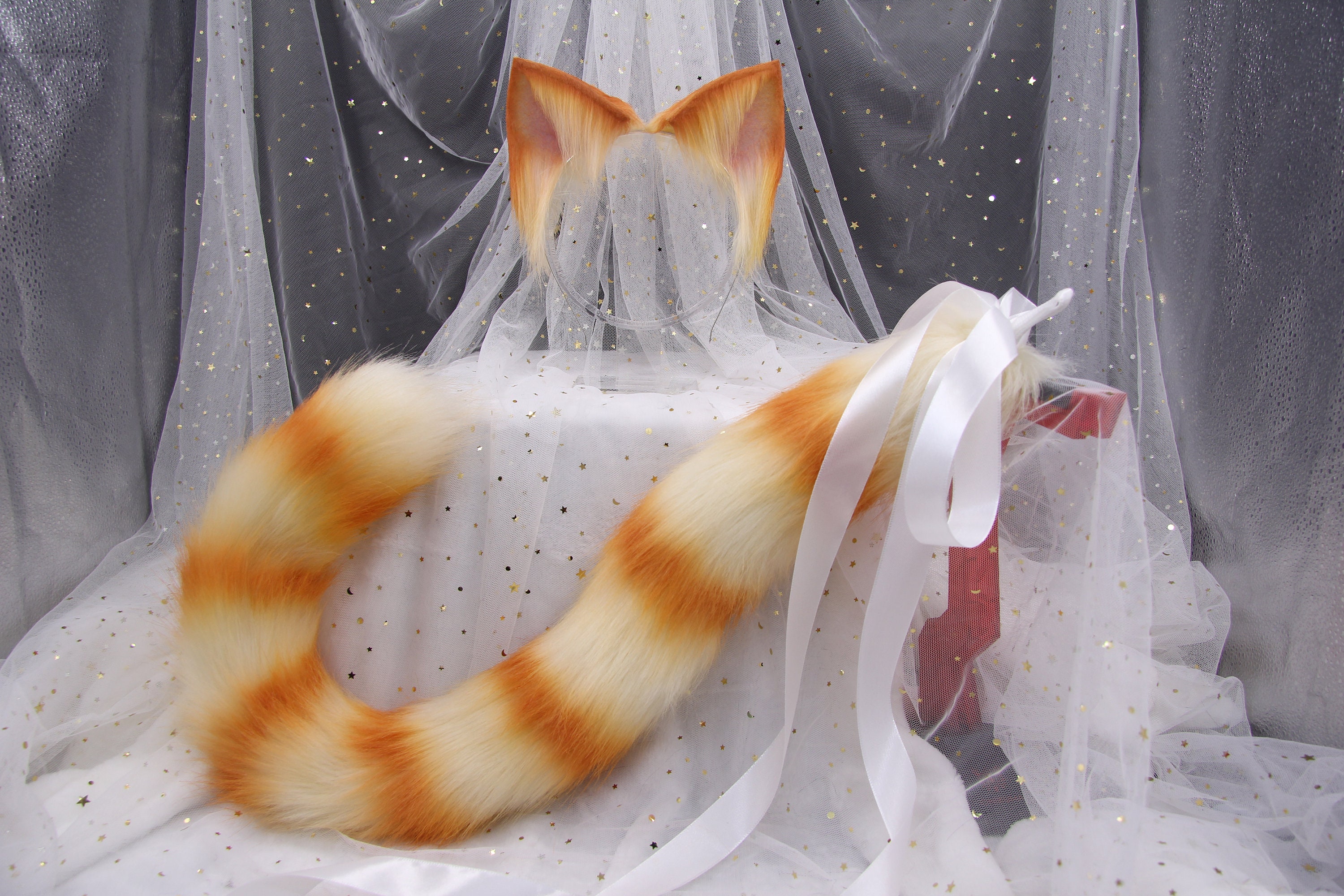 Cosplay Cat Ears and Tail : Orange Tabby - Etsy