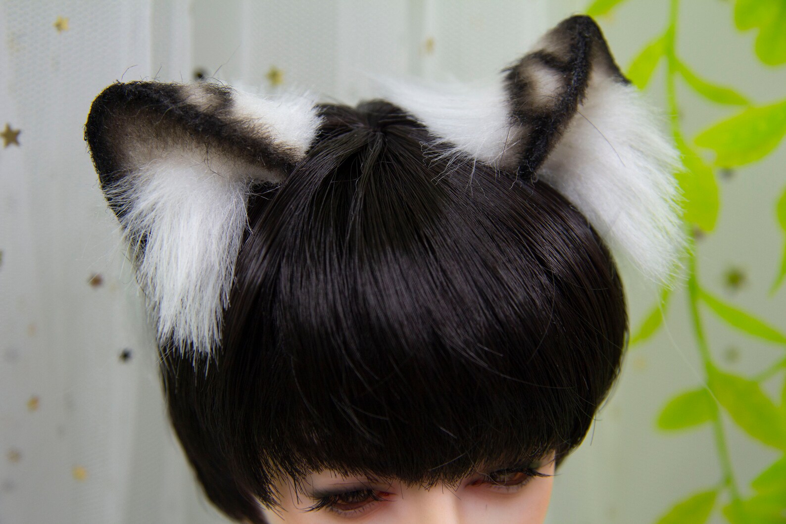 BJD doll Snow Leopard Ears and Tail Set white - Etsy