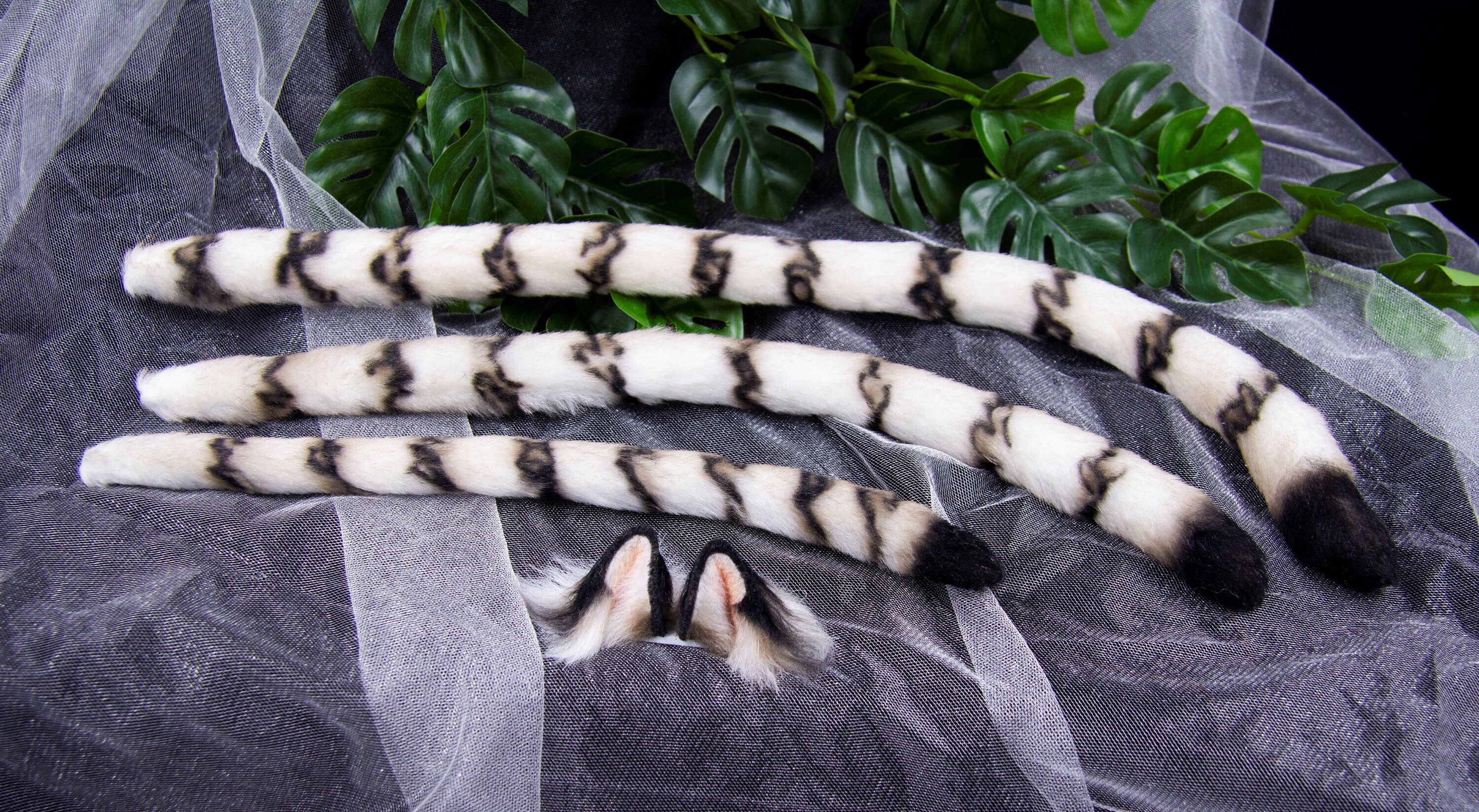 BJD doll Tiger Ears and Tail Set white | Etsy