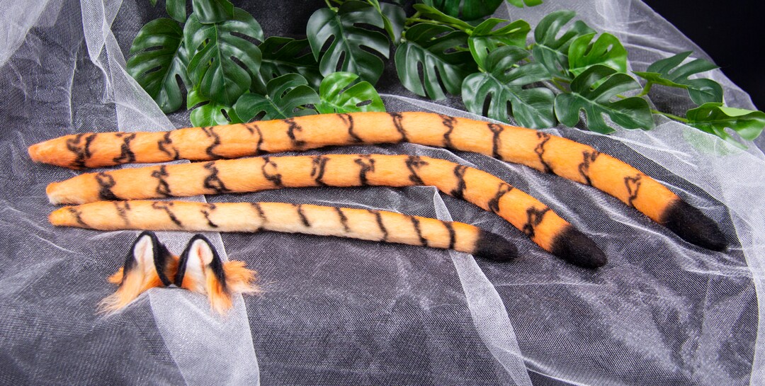 BJD doll Tiger Ears and Tail Set orange - Etsy