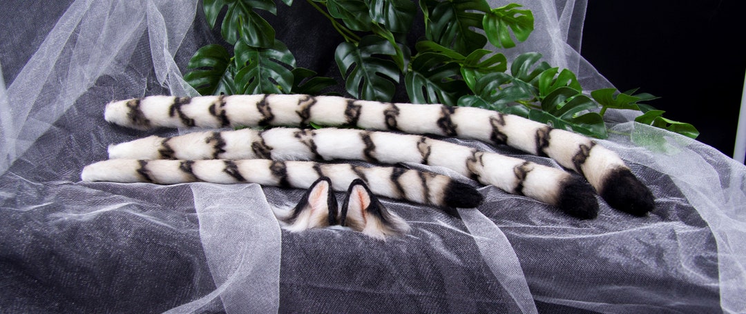 BJD (doll) Tiger Ears and Tail Set (white) - Etsy