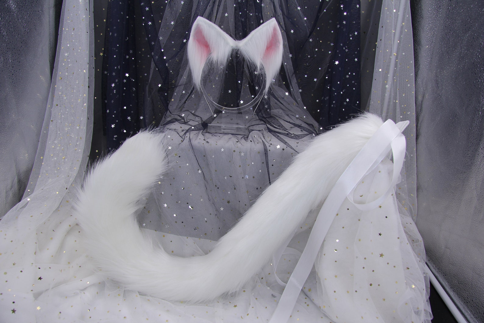 Cosplay Cat Ears and Tail : White Cat Set - Etsy