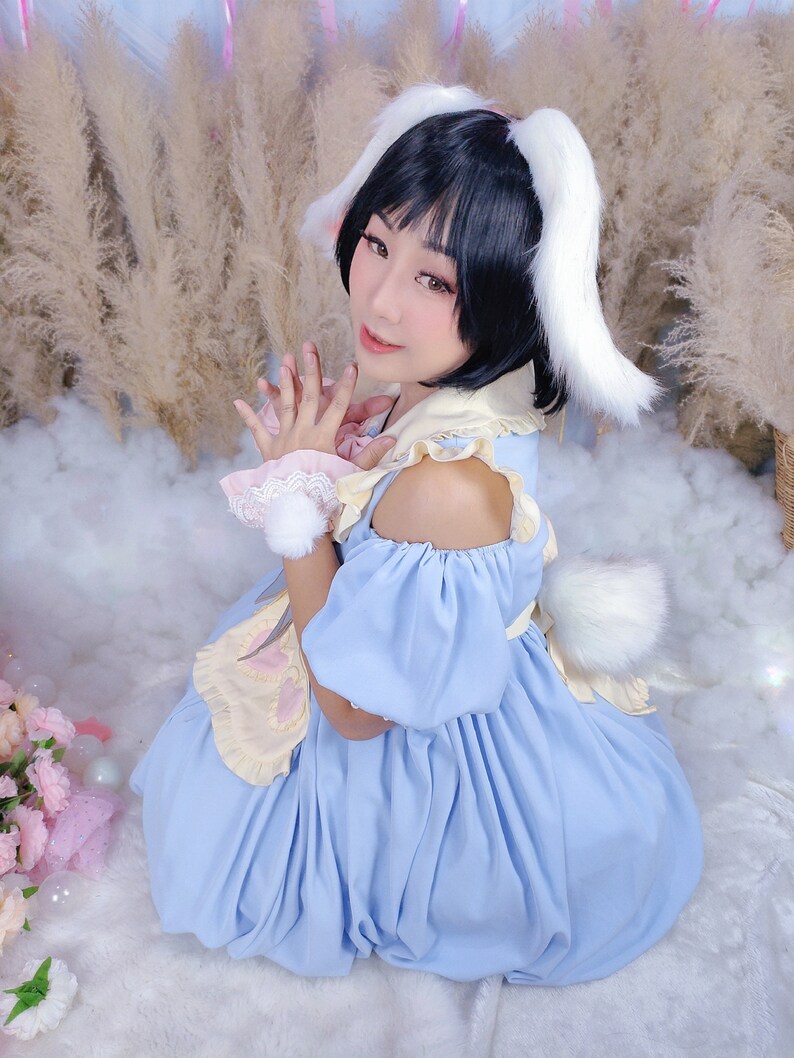 Cosplay White Rabbit Set ears Fold Down - Etsy