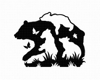 Bear Family Svg Mama Bear Svg Baby Bear Svg Clipart - Etsy