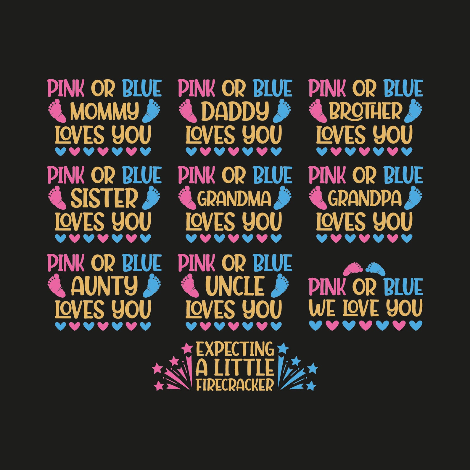 Pink or Blue Bundle Svg Png Eps Pdf Files Pink Blue Loves - Etsy