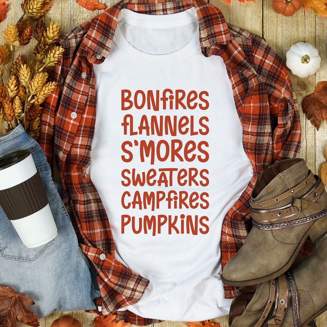 Bonfires Flannels S'mores Sweaters Campfires and Pumpkins Svg, Png, Eps ...
