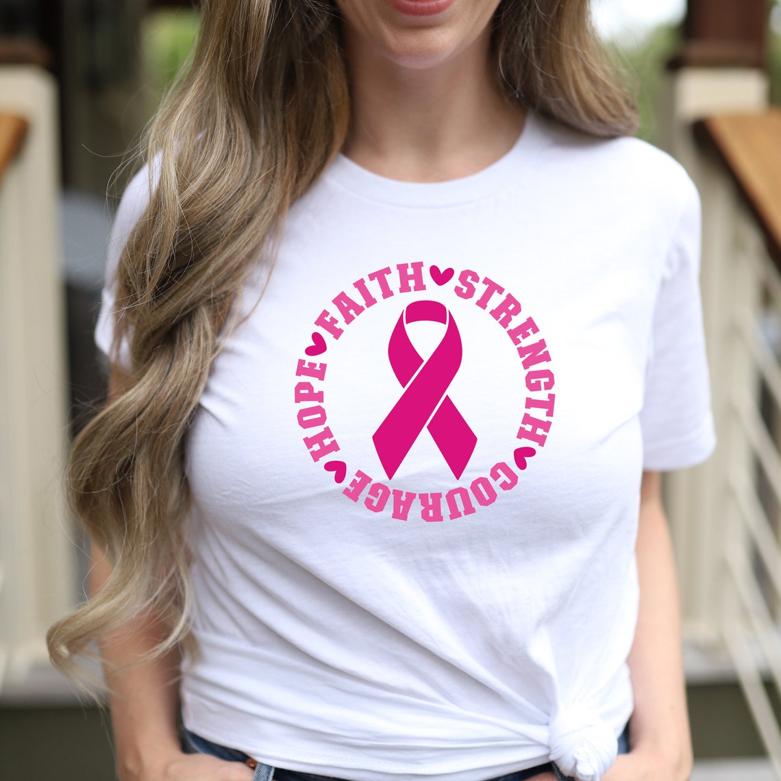 Hope Faith Strength Courage Svg, Png, Eps, Pdf Files, Breast Cancer ...