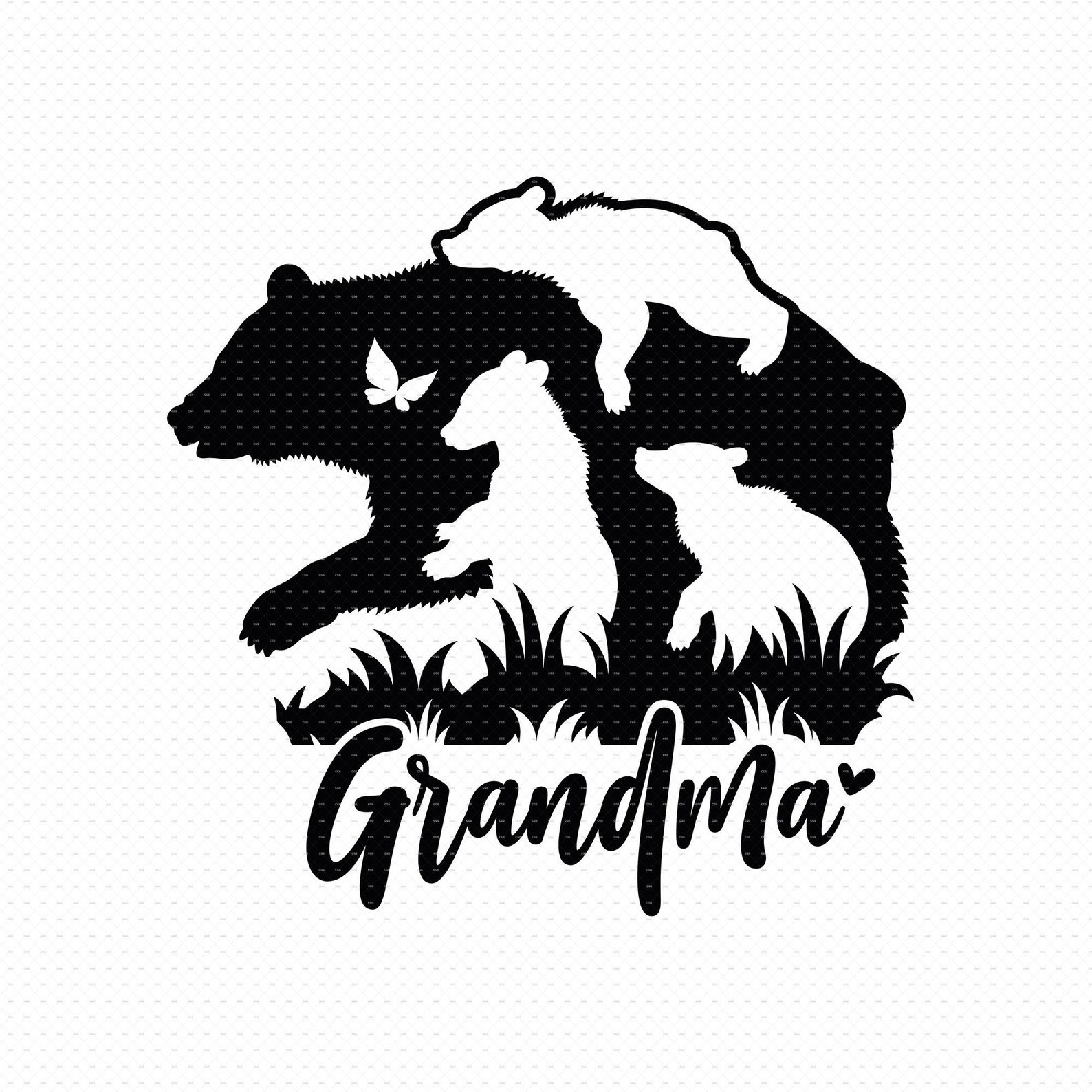Grandma Bear 3 Cubs Svg, Png, Eps, Pdf Files, Grandma Bear Svg, 3 Cubs ...
