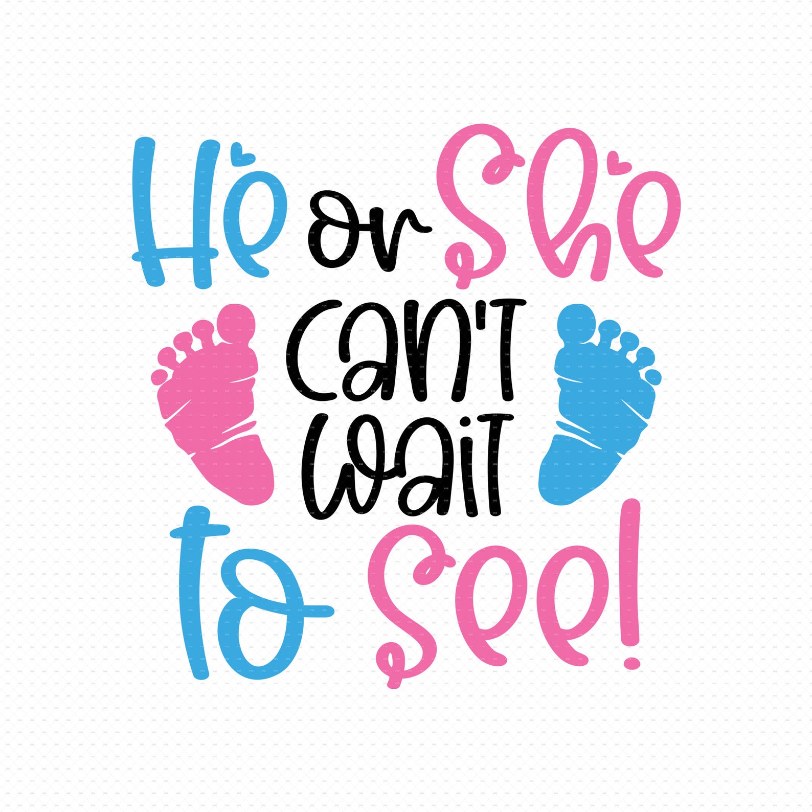 He Or She Cant Wait To See Svg Png Eps Pdf Files He Etsy