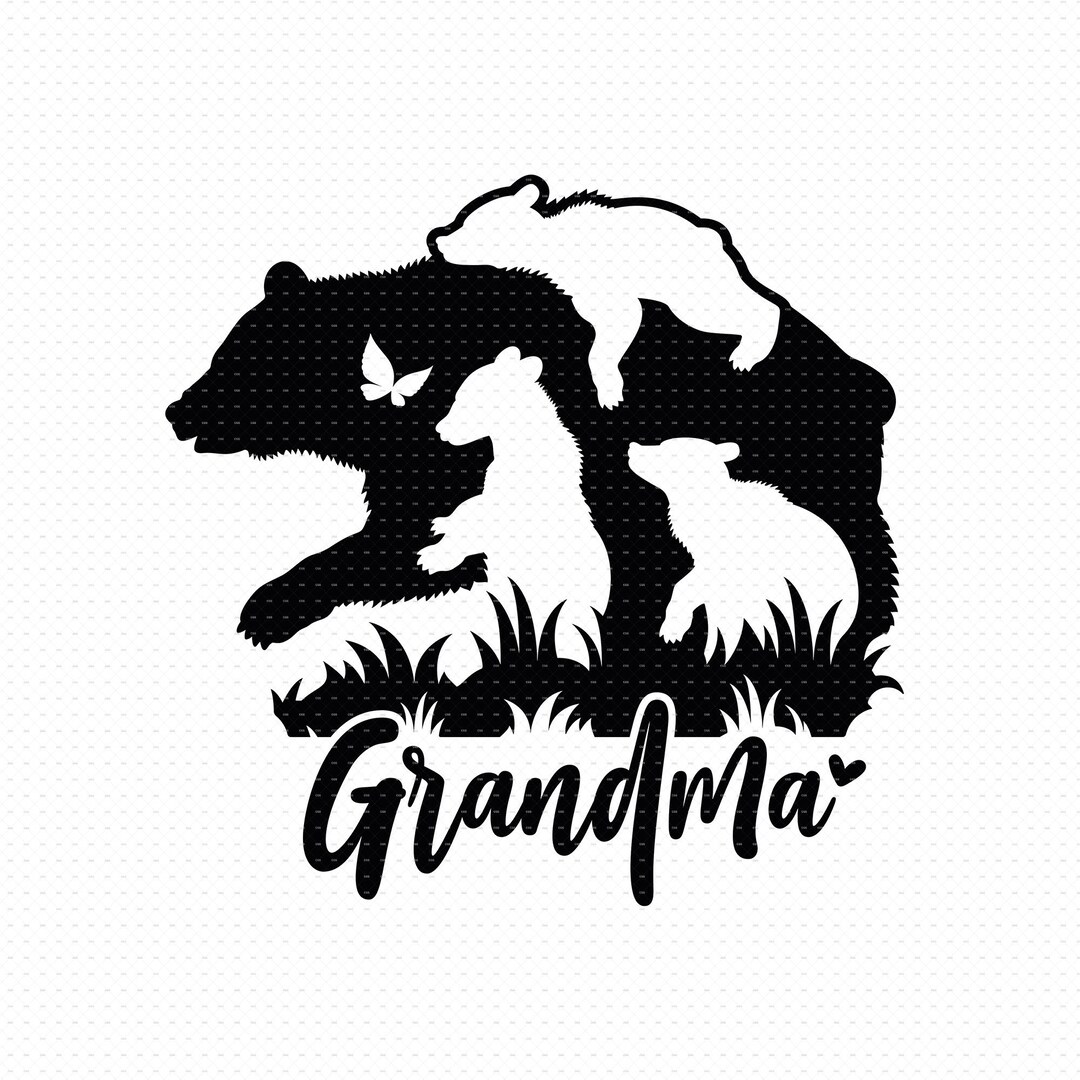 Grandma Bear 3 Cubs Svg Png Eps Pdf Files Grandma Bear - Etsy
