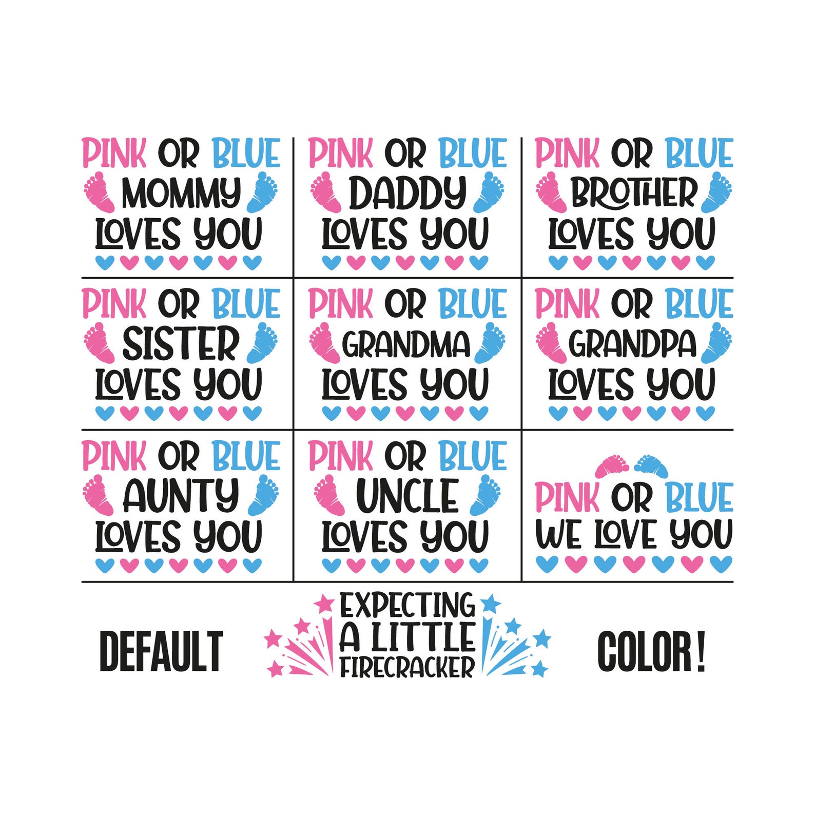 Pink or Blue Bundle Svg Png Eps Pdf Files Pink Blue Loves - Etsy