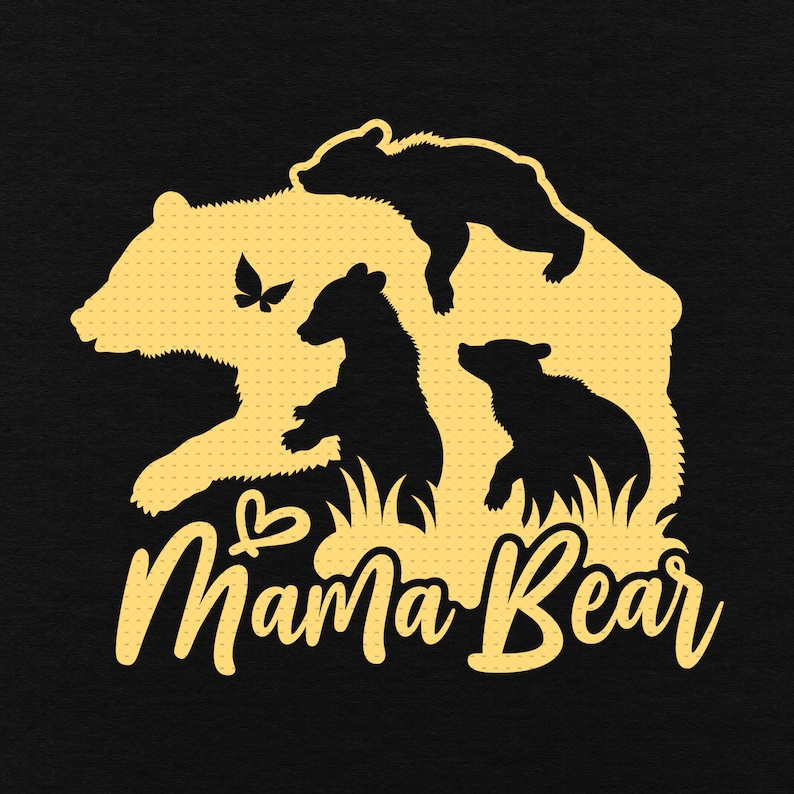 Mama Bear Svg Png Eps Pdf Files, Three Cubs Svg, Bear Mama Svg, Mama ...